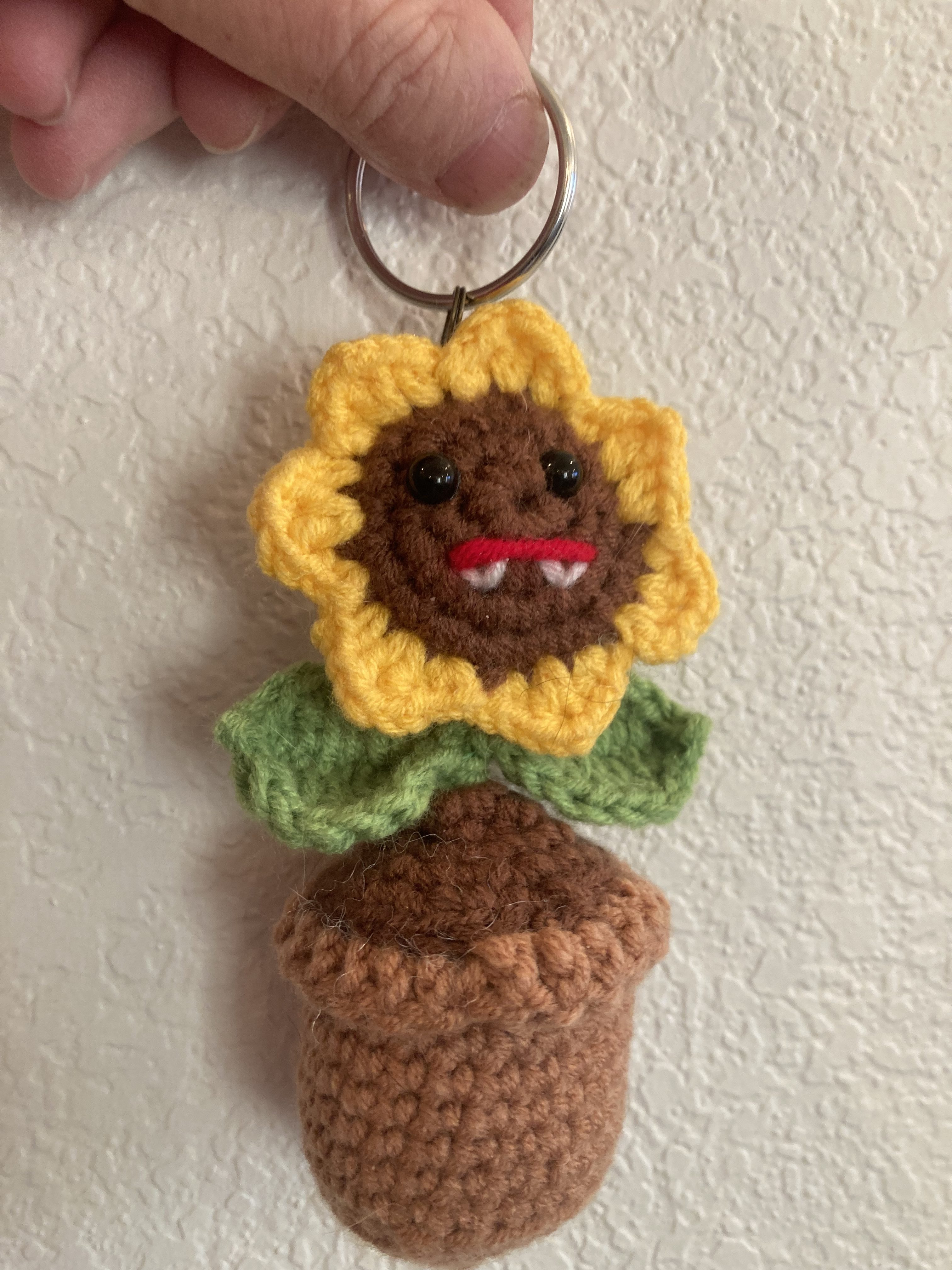 Vampire Sunflower Keychain – Crazy Flipper Fingers Crochet